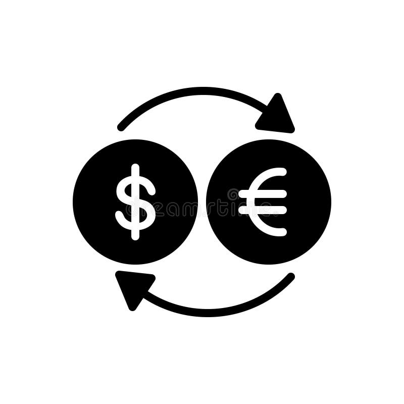 Black Solid Icon for Convert, Currency and Exchange Stock Vector ...