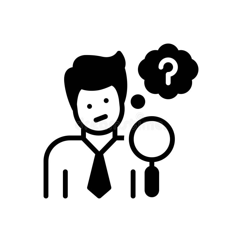 Black Solid Icon for Curious, Student and Question Stock Illustration ...