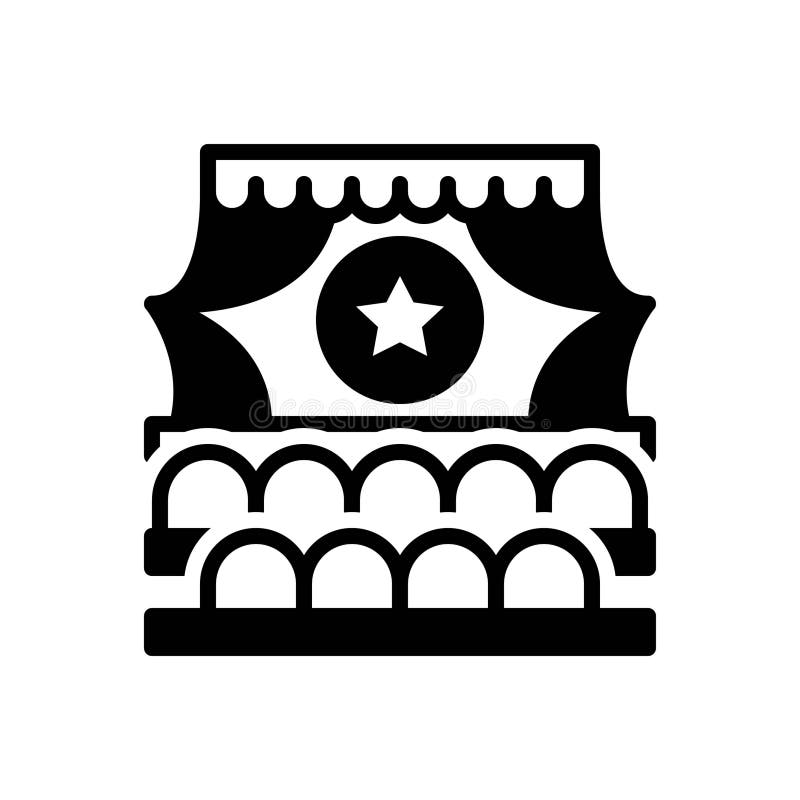 Black Solid Icon for Debut, Appearance and Opening Stock Vector ...