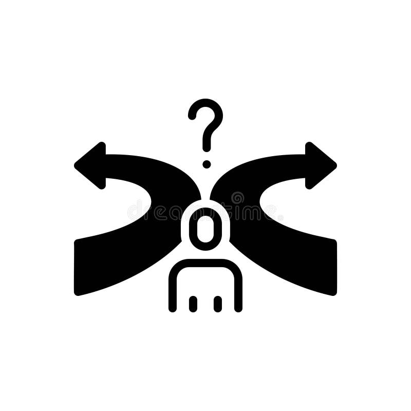 Black Solid Icon for Desicion, Decide and Pathway Stock Vector ...