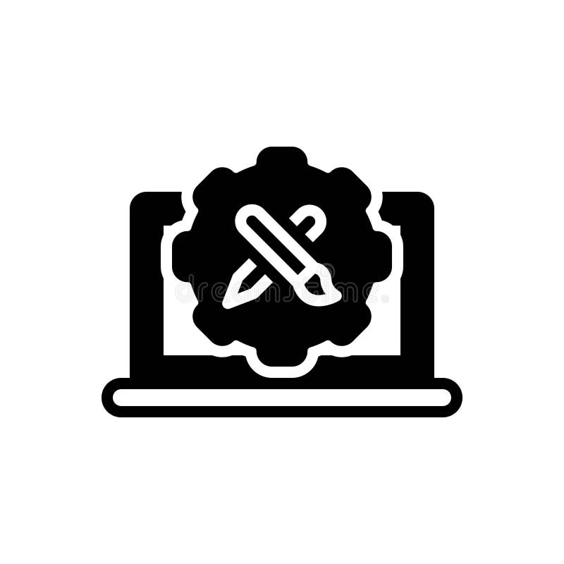 Black Solid Icon for Developmental, Develop and Progressive Stock ...