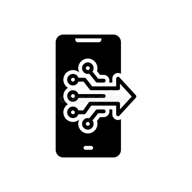 Black Solid Icon for Digital, Analog and Microcomputer Stock Vector ...