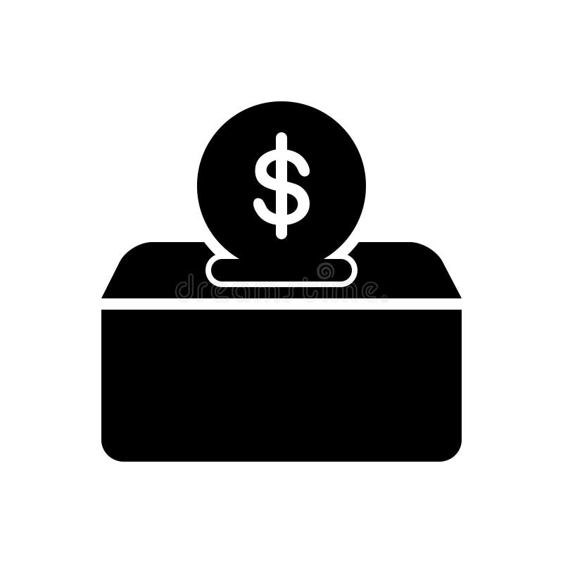 Black Solid Icon for Donate, Money and Cash Stock Vector - Illustration ...