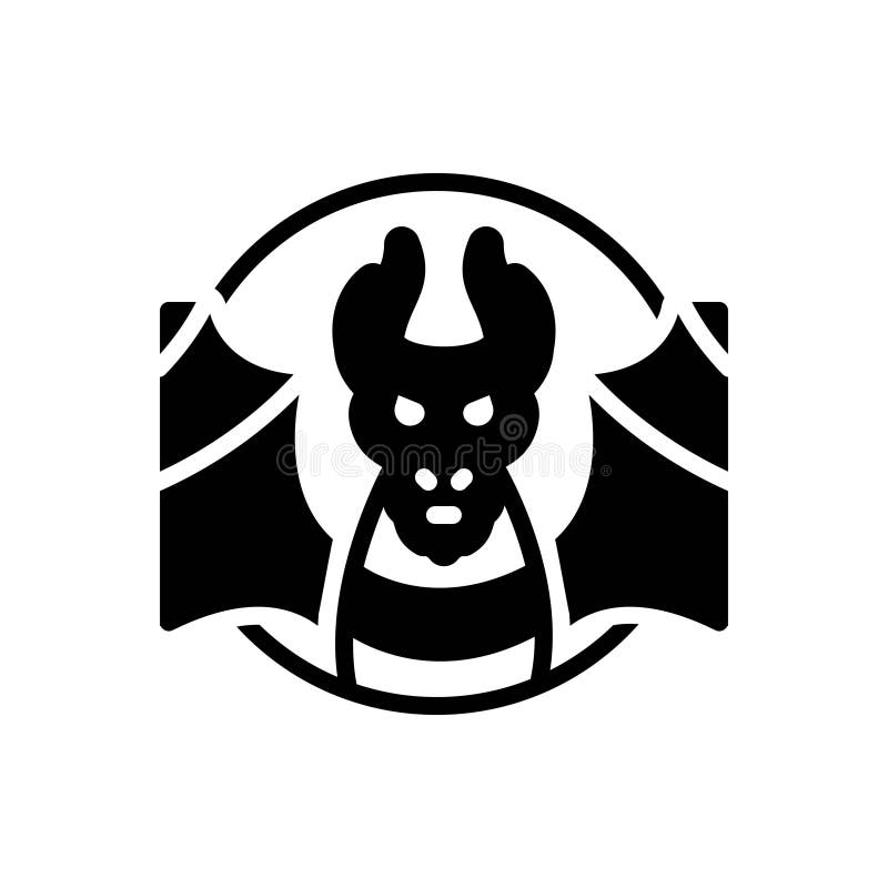 Black Solid Icon for Dragon, Animal and Ancient Stock Vector ...