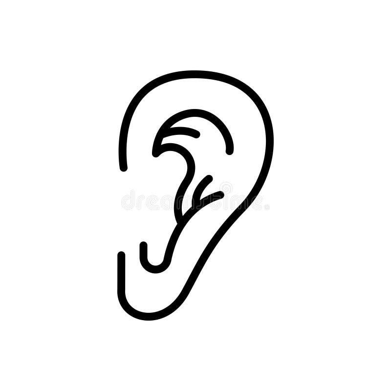 Black Solid Icon for Ear, Hear and Human Stock Vector - Illustration of ...