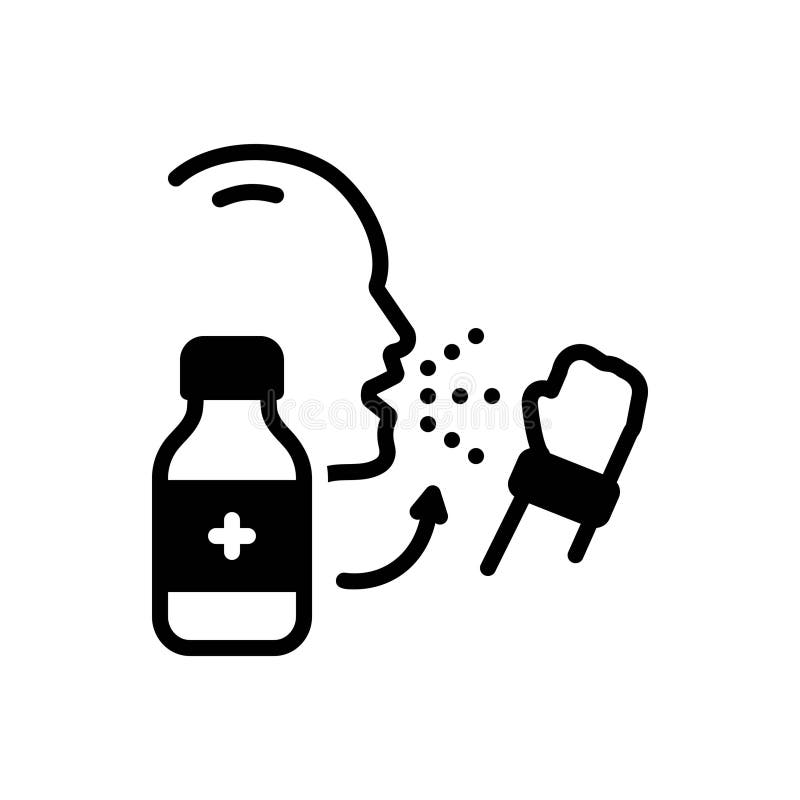 Black Solid Icon for Essential, Cough and Drug Stock Vector ...