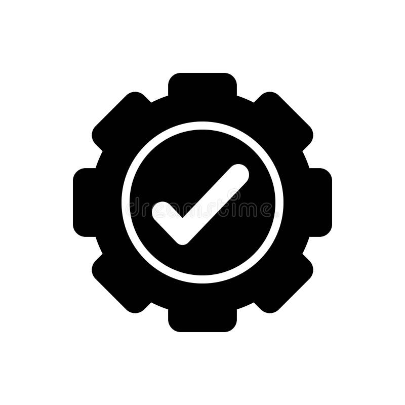 Black Solid Icon for Established, Fixed and Set Stock Vector ...