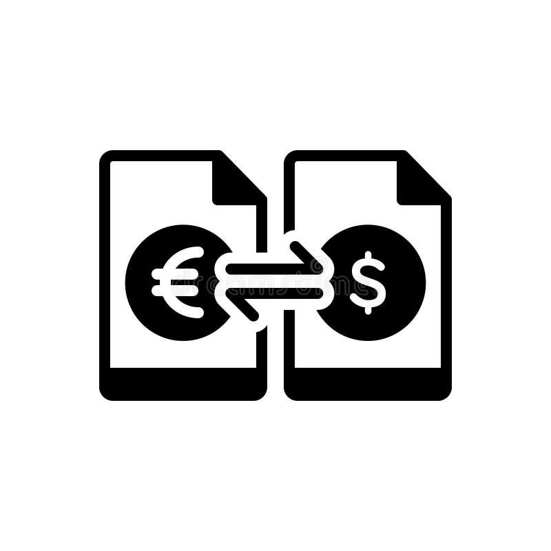 Black Solid Icon for Exchange, Interchange and Export Stock ...