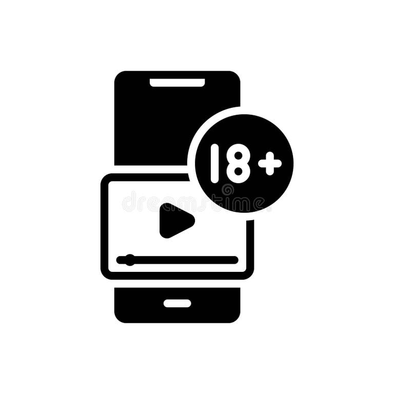 Black Solid Icon for Explicit, Content and Adults Stock Vector ...