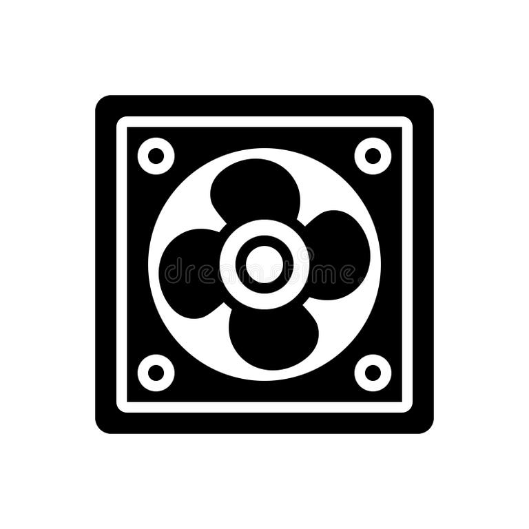 Black Solid Icon for Fan, Ventilator and Spiracle Stock Vector ...