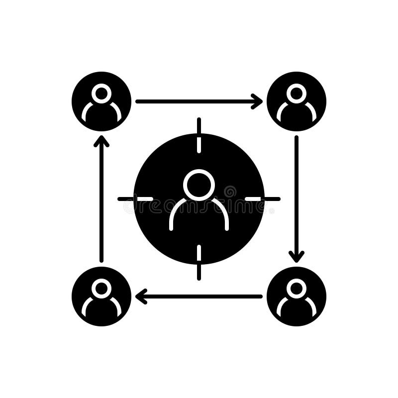 Black Solid Icon for Focus Groups, Team and Meeting Stock Illustration ...