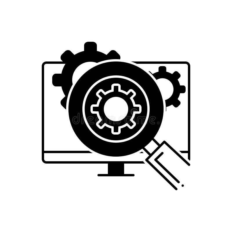 Black Solid Icon for Functional Analysis, Methodology and Process Stock ...