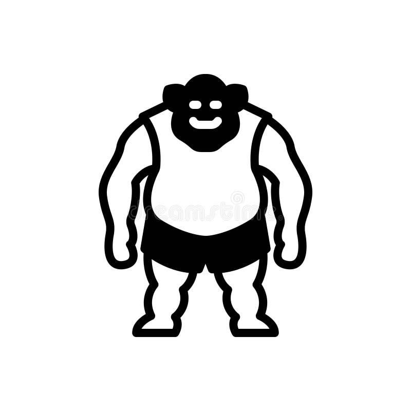 Black Solid Icon for Giant, Huge and Creatures Stock Illustration ...