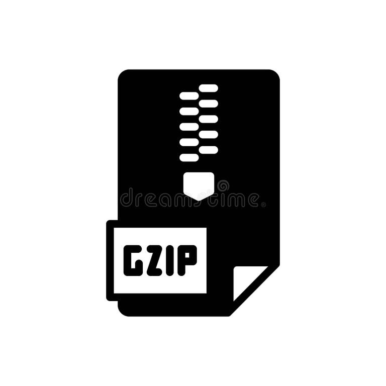 Black Solid Icon for Gzip, Application and Contract Stock Vector - Illustration of compress ...