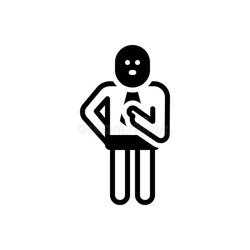 Black Solid Icon for Himself, Myself and Posture Stock Vector ...