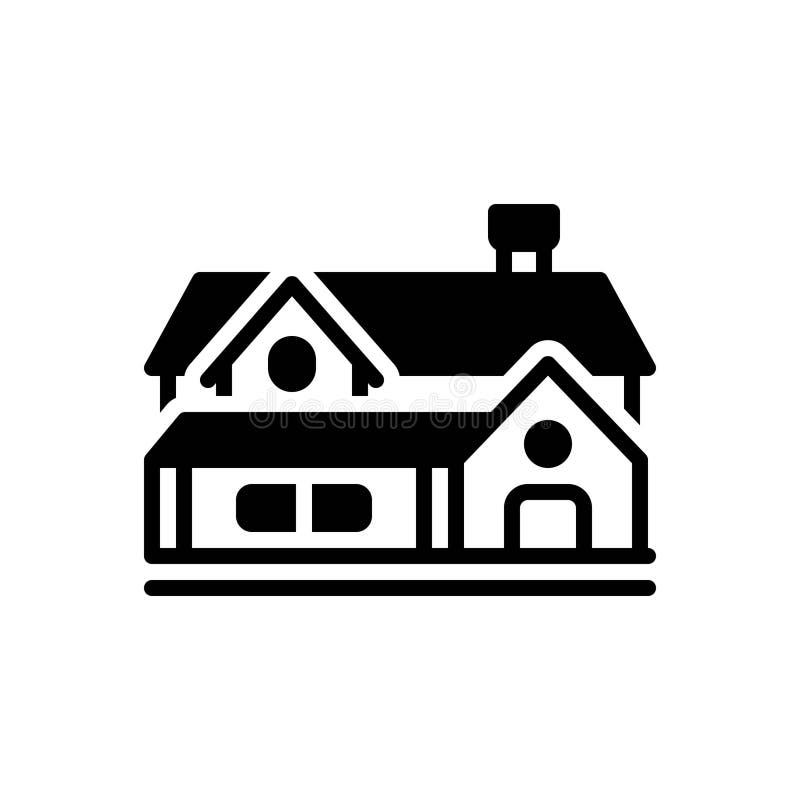 Black Solid Icon for Home, House and Building Stock Vector ...
