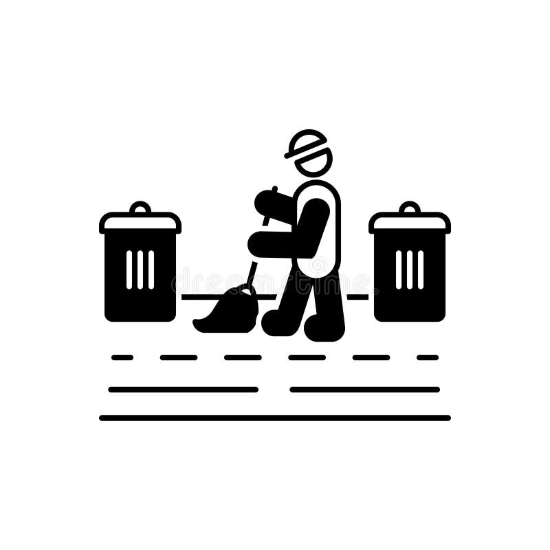 Black Solid Icon for Housekeeping, Workplace and Clean Stock Vector ...