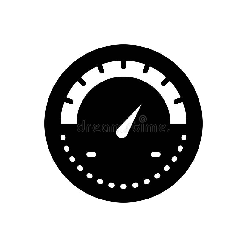 Black Solid Icon for Indicate, Speedometer and Indicator Stock Vector ...