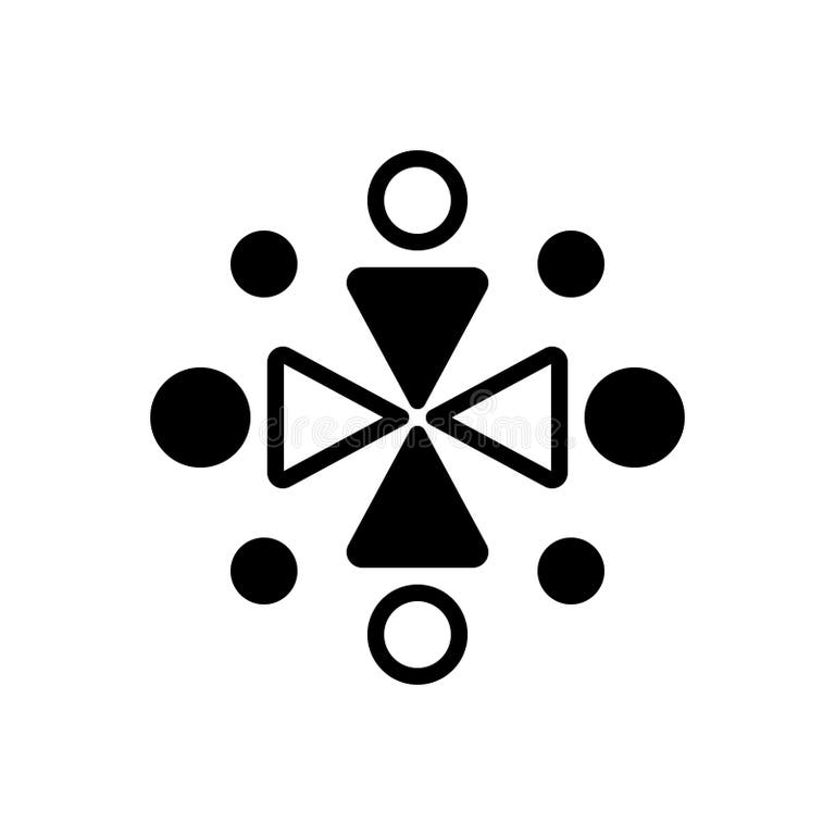 Black Solid Icon for Ingathering, Gathered and Conjunct Stock Vector ...