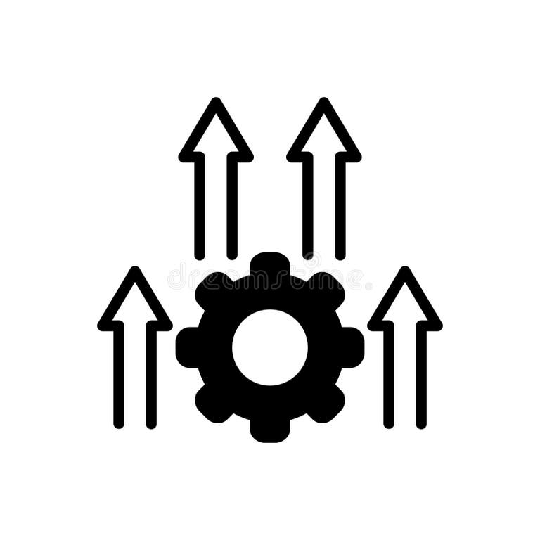 Black Solid Icon for Inprocessing, Process and Headway Stock Vector ...