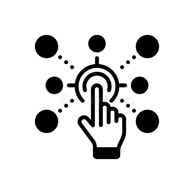 Black Solid Icon for Interact, Click and Networking Stock Vector ...