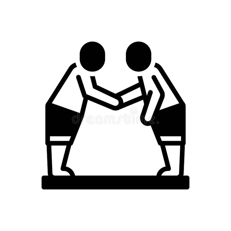 Black Solid Icon for Joined, Connect and Friendship Stock Vector ...