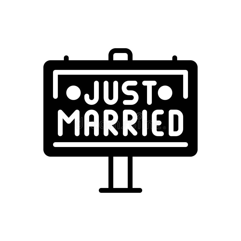 Black Solid Icon for Just Married Sign, Marriage and Sign Stock Vector ...