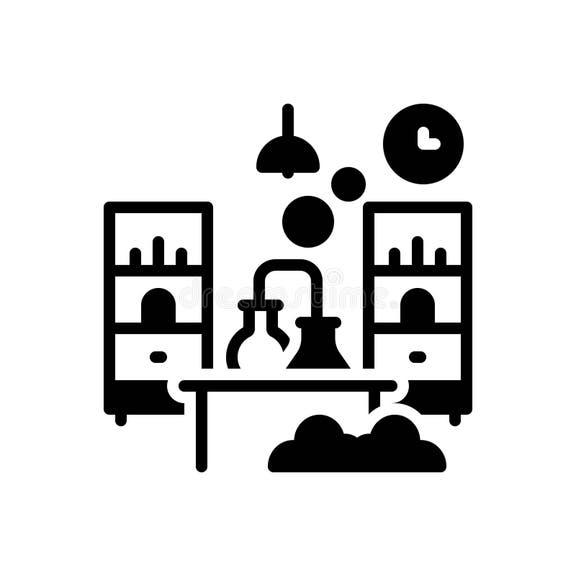 Black Solid Icon for Lab, Laboratory and Pathology Stock Vector ...