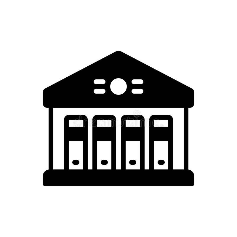 Black Solid Icon for Libraries, Bookcase and Education Stock ...