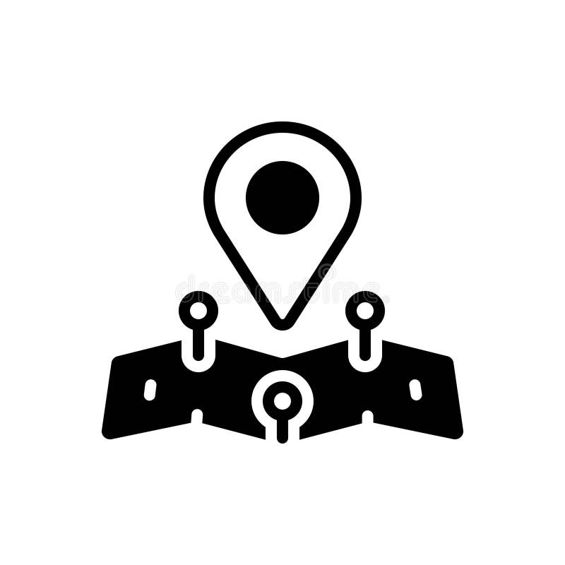 Black Solid Icon for Location, Map and Direction Stock Vector ...