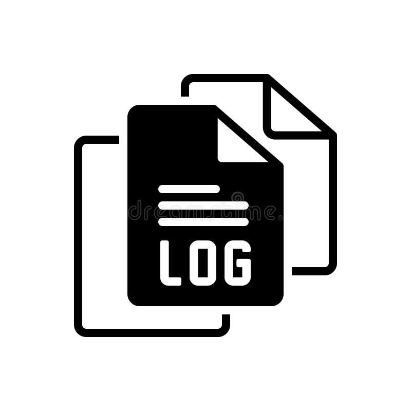 Black Solid Icon for Logfile, File and Document Stock Vector ...