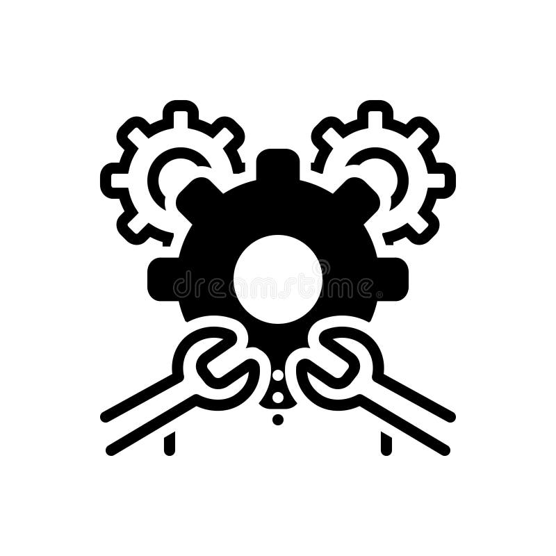 Black Solid Icon for Machinist, Setting and Tool Stock Vector ...