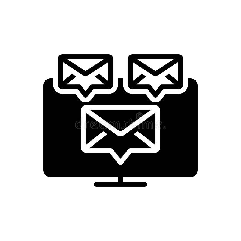 Black Solid Icon for Mails, Letters and Emails Stock Vector ...