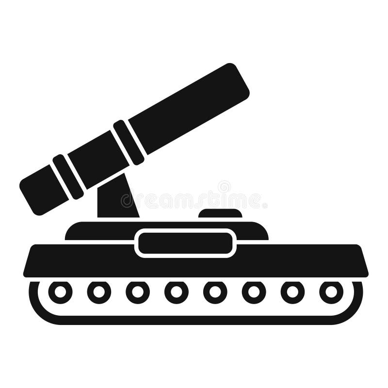 Military Tank Shooting with Big Gun Icon Stock Illustration ...