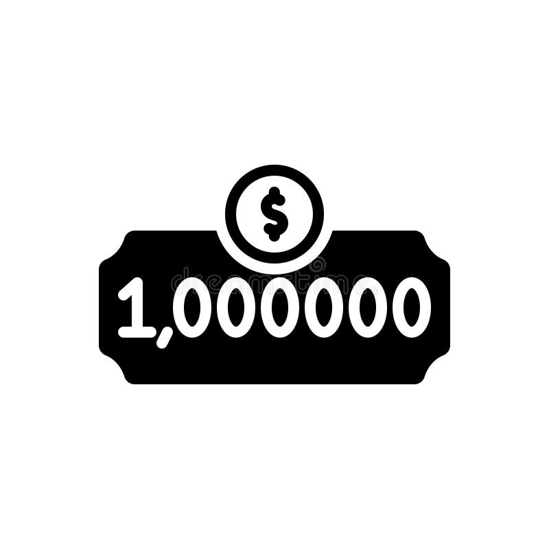 Black Solid Icon for Million, Cheque and Fortune Stock Vector ...