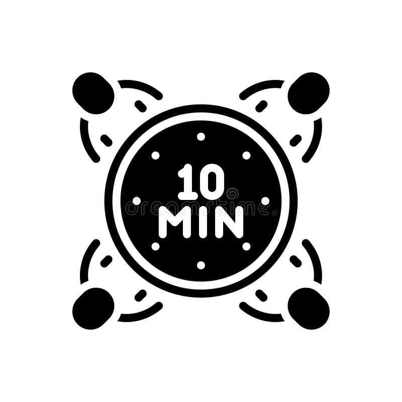 Black Solid Icon for Minutes, Meeting and Employee Stock Vector ...