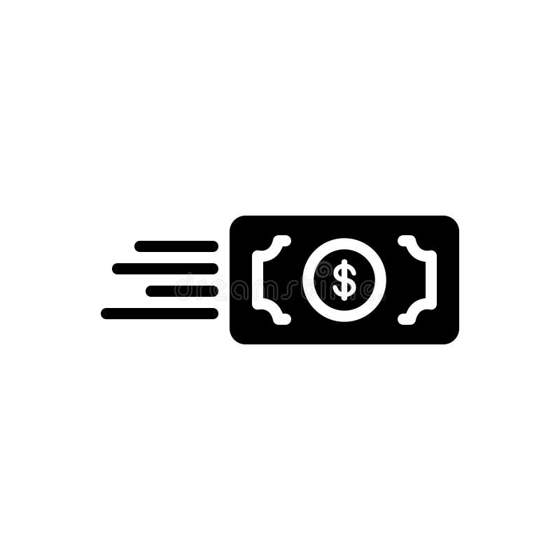 Black Solid Icon for Money, Transfer and Cash Stock Vector ...