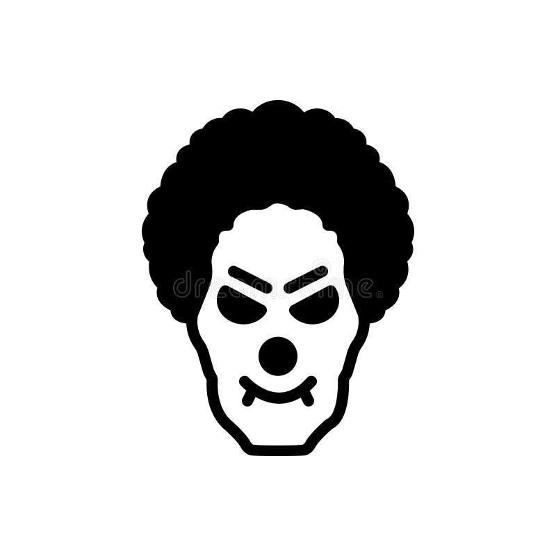Black Solid Icon for Monster Clown, Killer and Circus Stock Vector ...