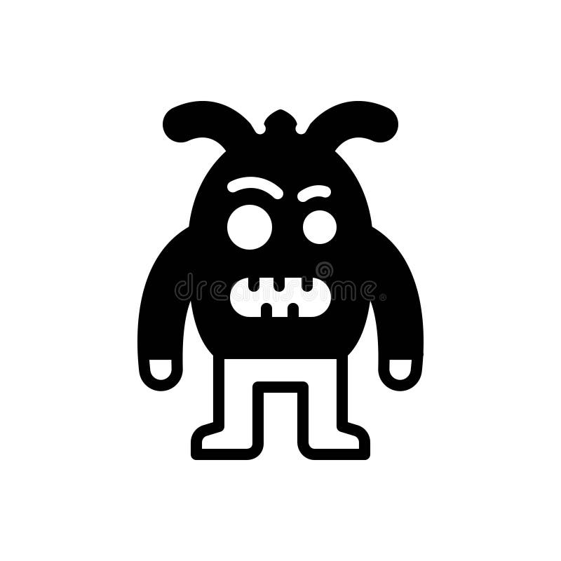 Black Solid Icon for Monsters, Demon and Scary Stock Vector ...