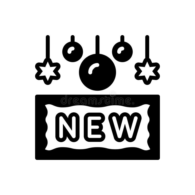 Black Solid Icon for New, Recent and Latest Stock Vector - Illustration ...