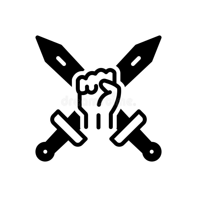 Black Solid Icon for Offensive, Weapon and Assault Stock Vector ...