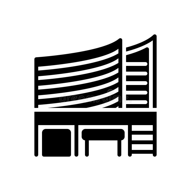 Black Solid Icon for Office, Building and Bureau Stock Vector ...