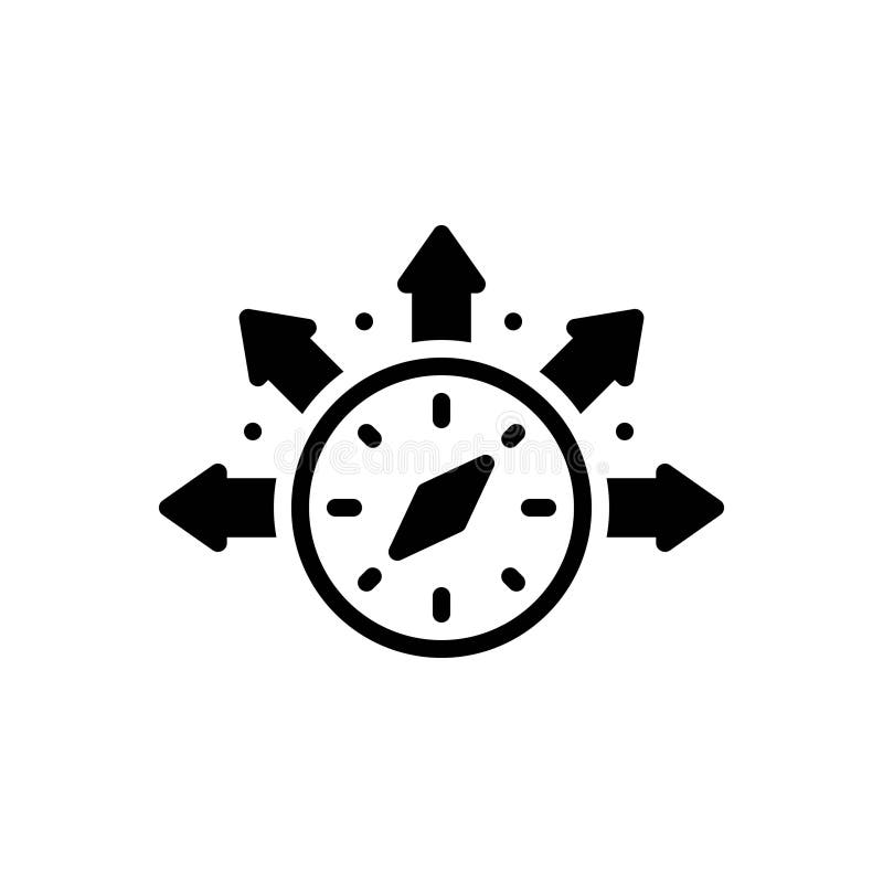 Black Solid Icon for Orientation, Compass and Direction Stock Vector ...
