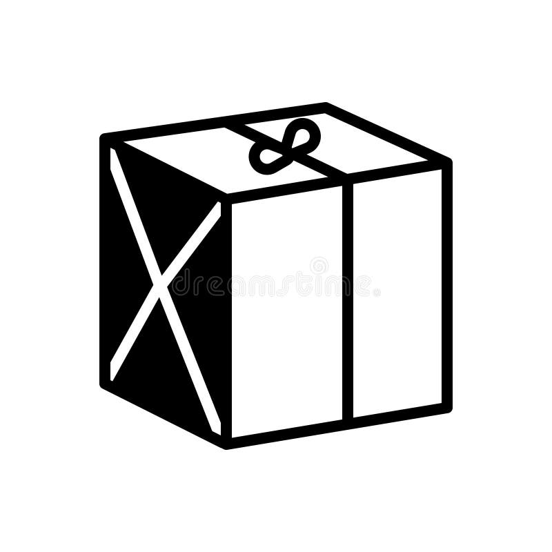Black Solid Icon for Package, Parcel and Box Stock Vector ...