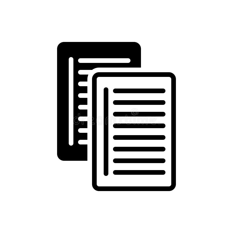 Black Solid Icon for Paper, Document and File Stock Vector ...