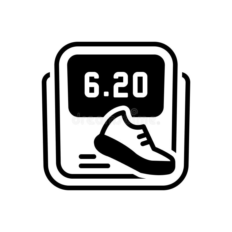 Black Solid Icon for Pedometer, Tracker and Activity Stock Vector ...