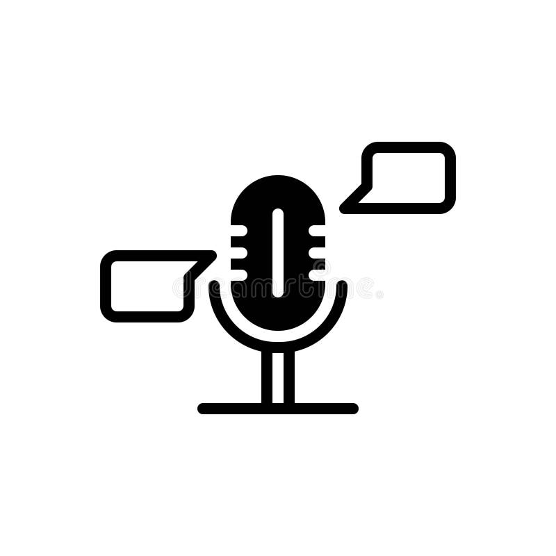 Black Solid Icon for Pitch, Microphone and Record Stock Vector ...