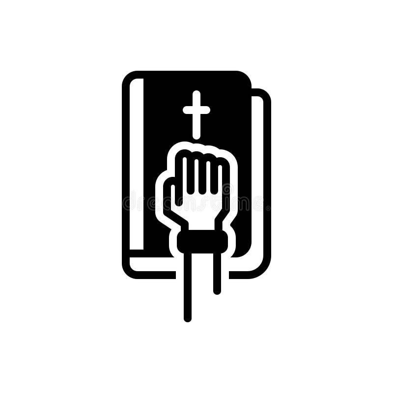 Black Solid Icon for Pledge, Promise and Resolution Stock Vector ...