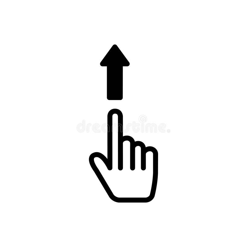 Black Solid Icon for Point Up, Above and Direction Stock Vector ...