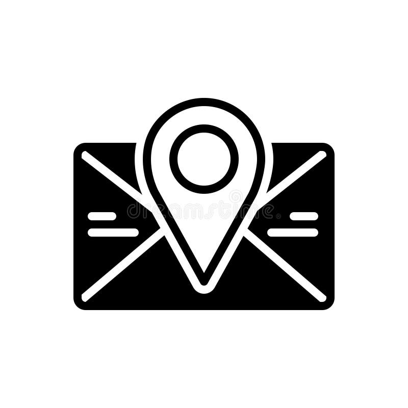 Black Solid Icon for Postcode, Poatal and Pincoad Stock Vector ...